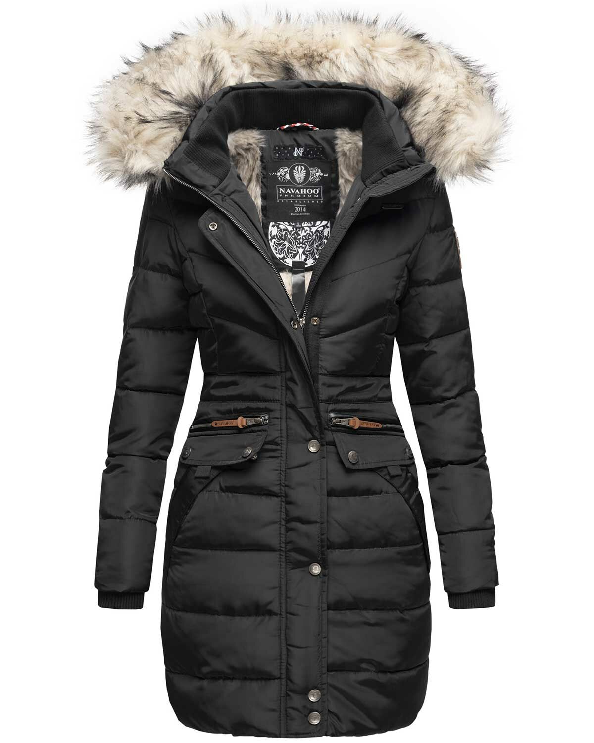 Mantel Schwarz Damen Winter