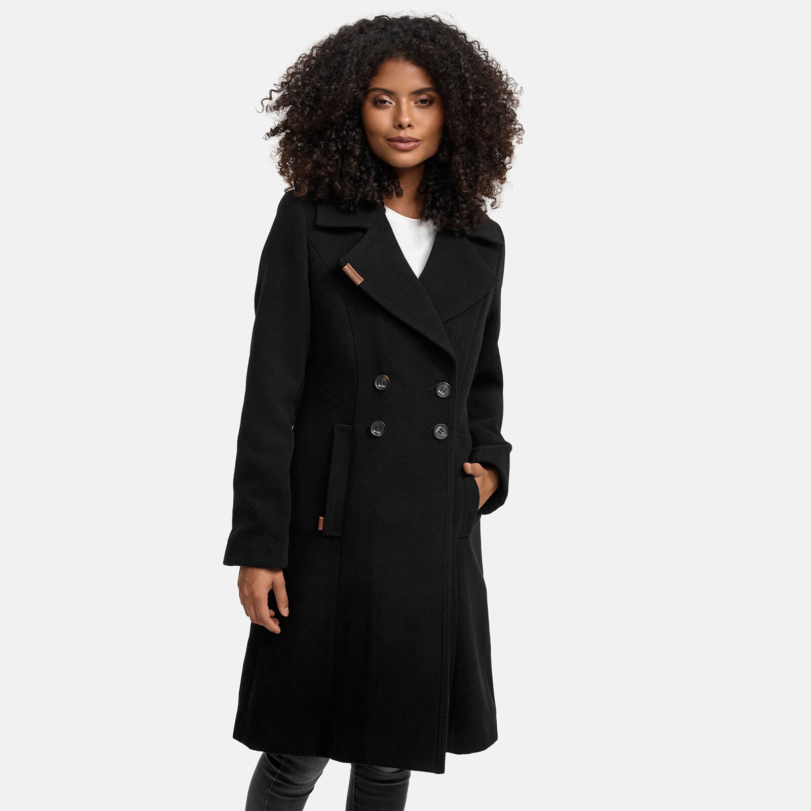 Mantel Schwarz Damen Winter
