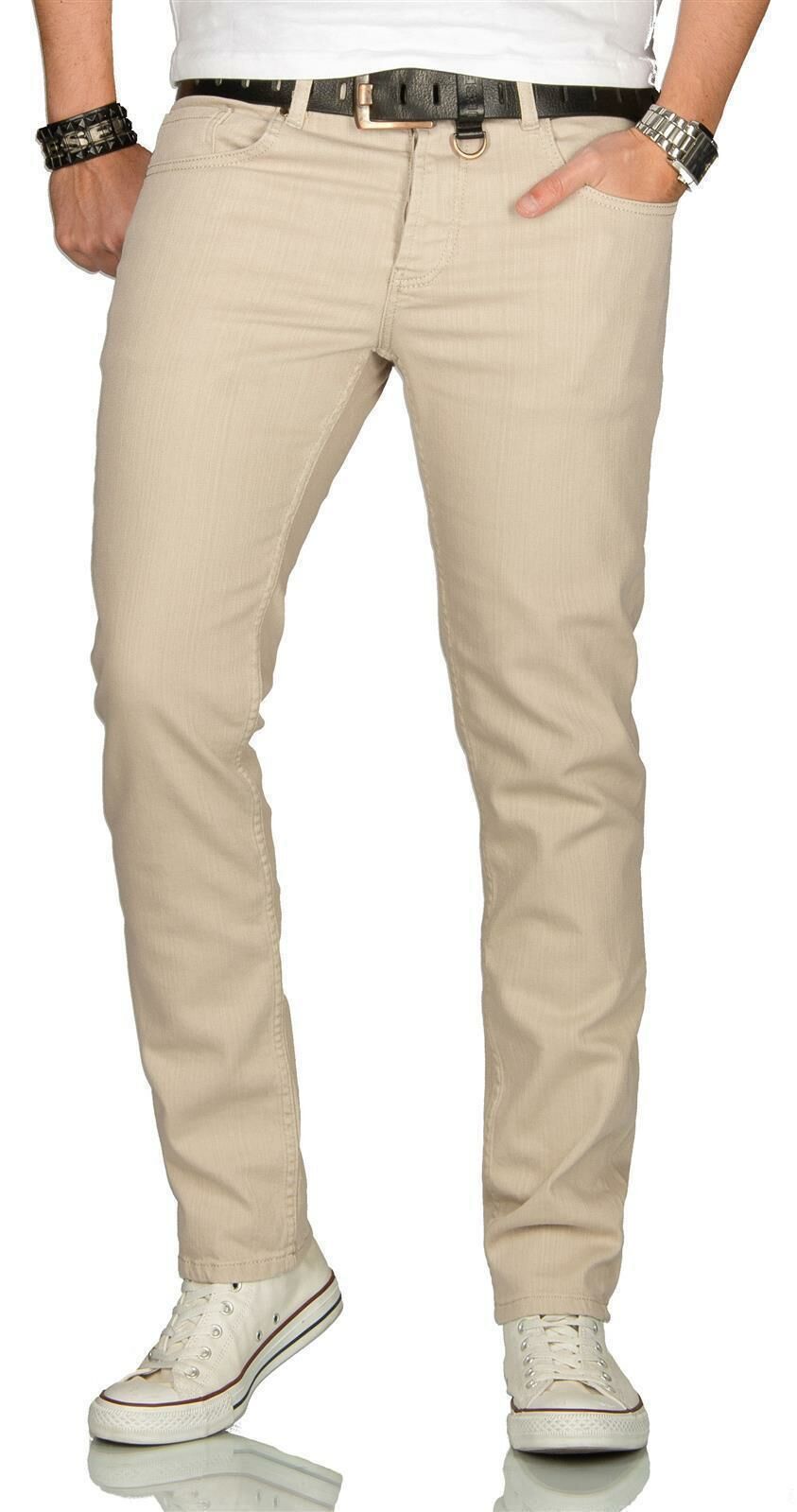 Alessandro Salvarini Herren Jeans Beige Regular Slim O 091 Golden B 3490