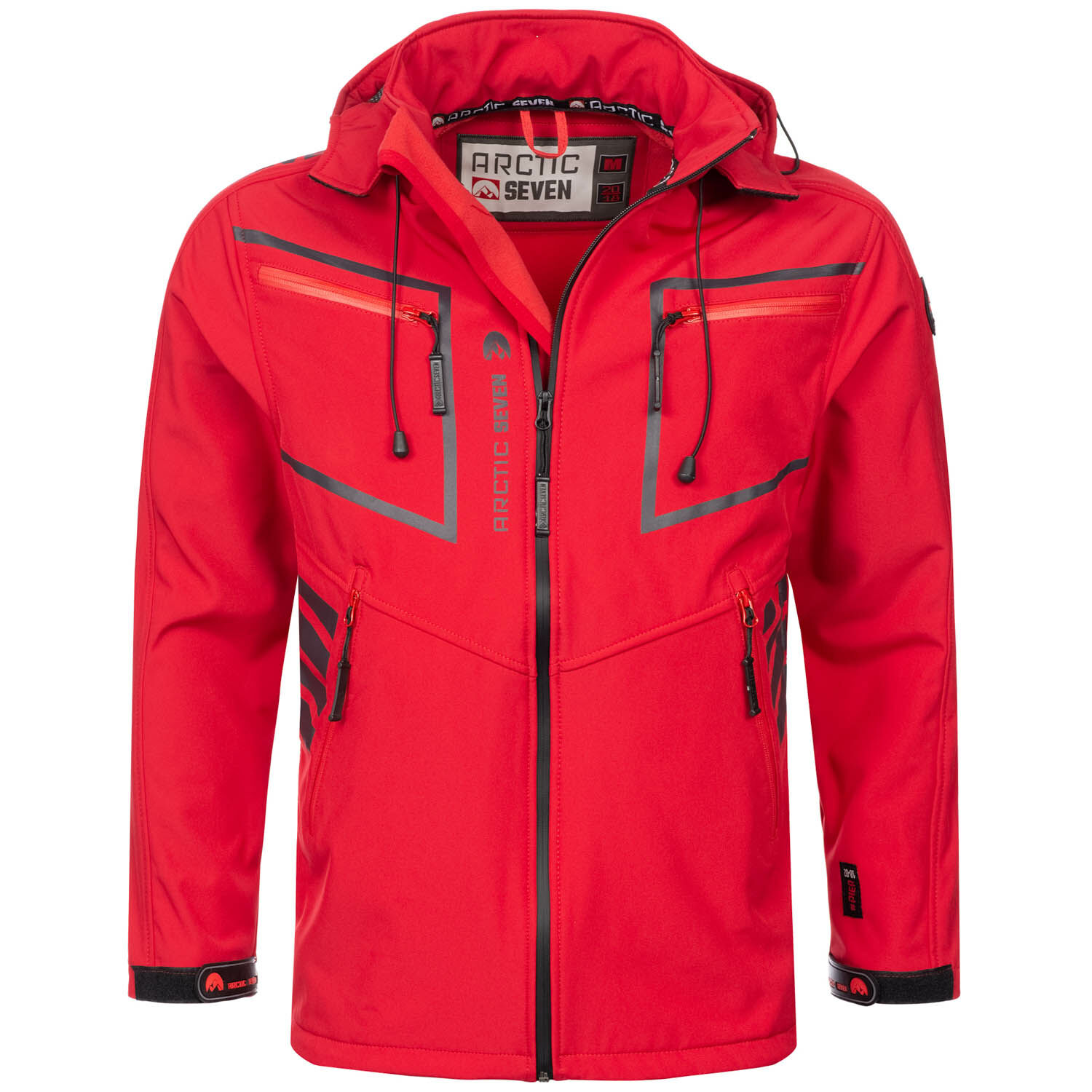Arctic Seven Herren Softshell Jacke Funktionsjacke O-088 - Rot - Gold