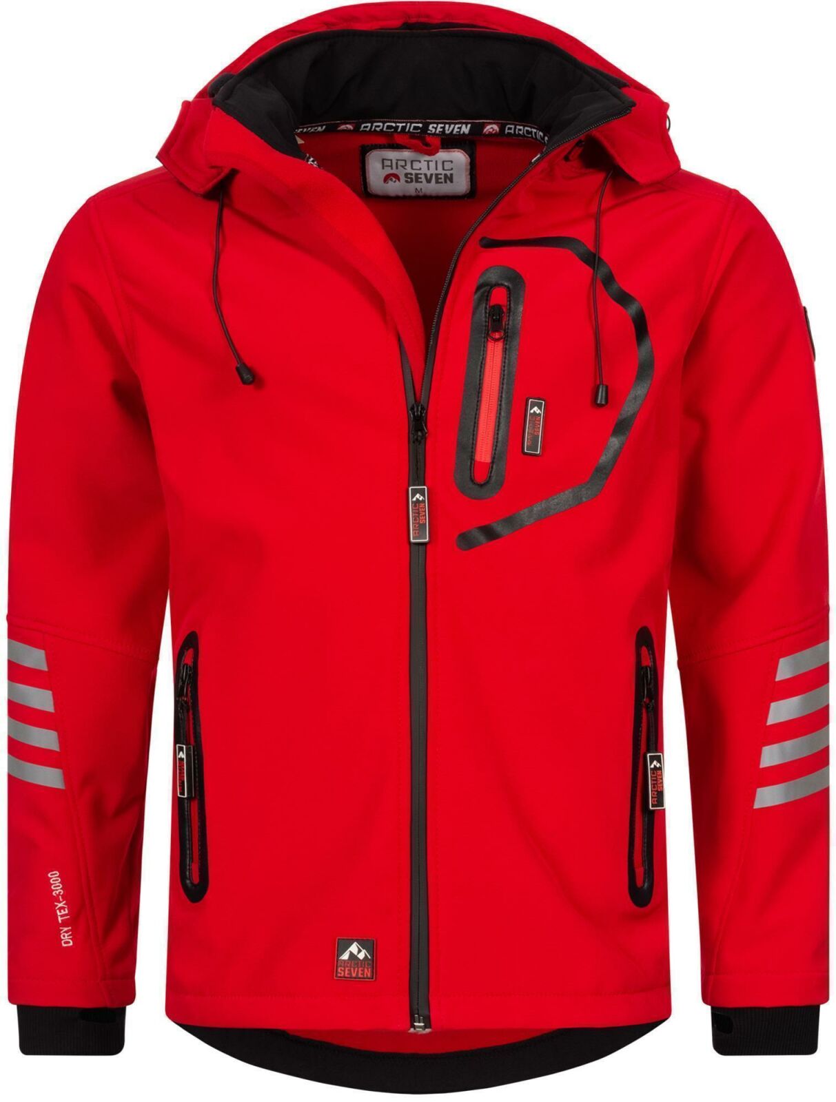 Arctic Seven Herren Softshell Jacke O-301 - Rot-Schwarz - Golden Bran ...